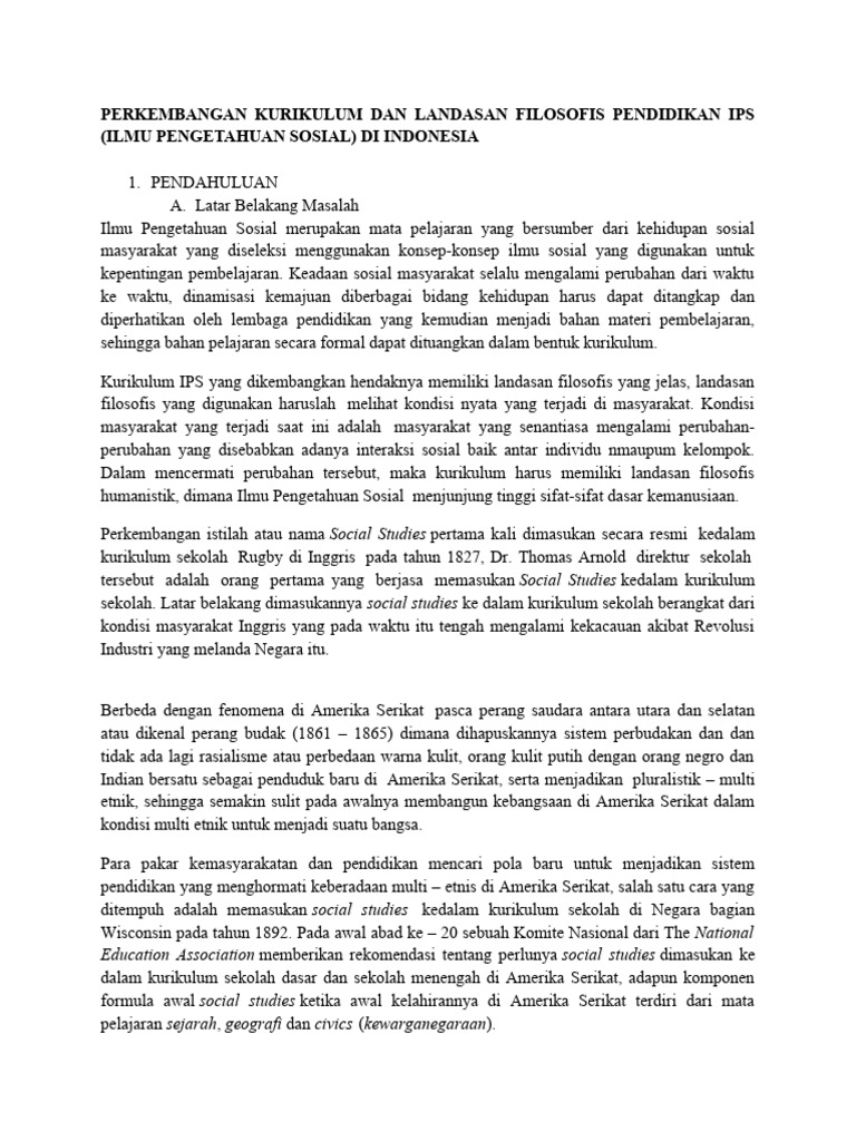Landasan Filosofis Pendidikan IPS | PDF | Ilmu Sosial