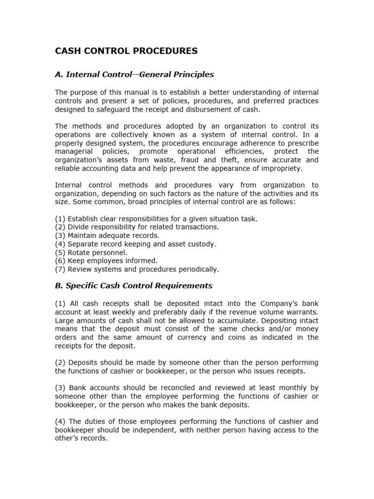 Cash, Disbursement & Inventry Control Procedures | PDF | Cheque | Inventory