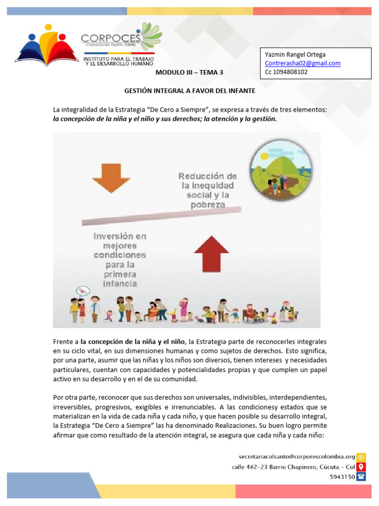Modulo Iii - Tema 3 Gestión Integral A Favor Del Infante | PDF | Ministerio (Departamento de ...