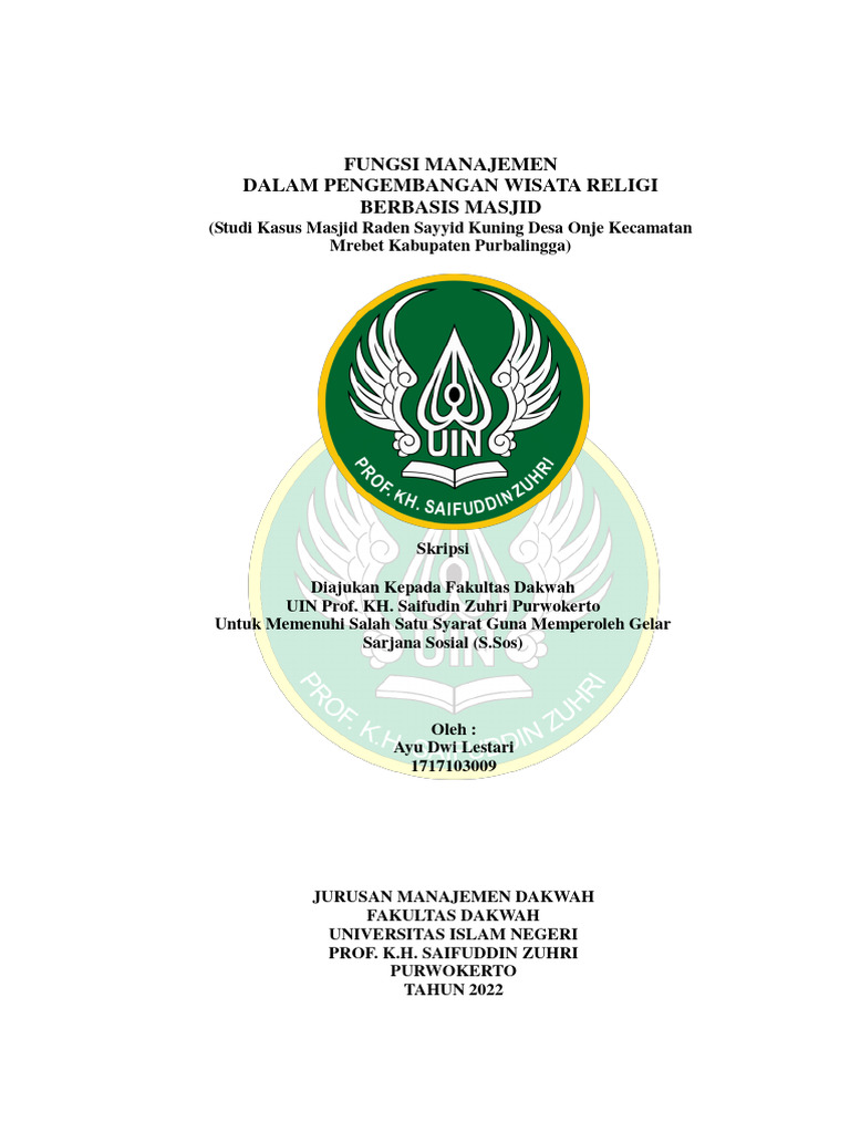AYU DWI LESTARI (Fungsi Manajemen Masjid) | PDF | Sains & Matematika | Agama & Spiritualitas