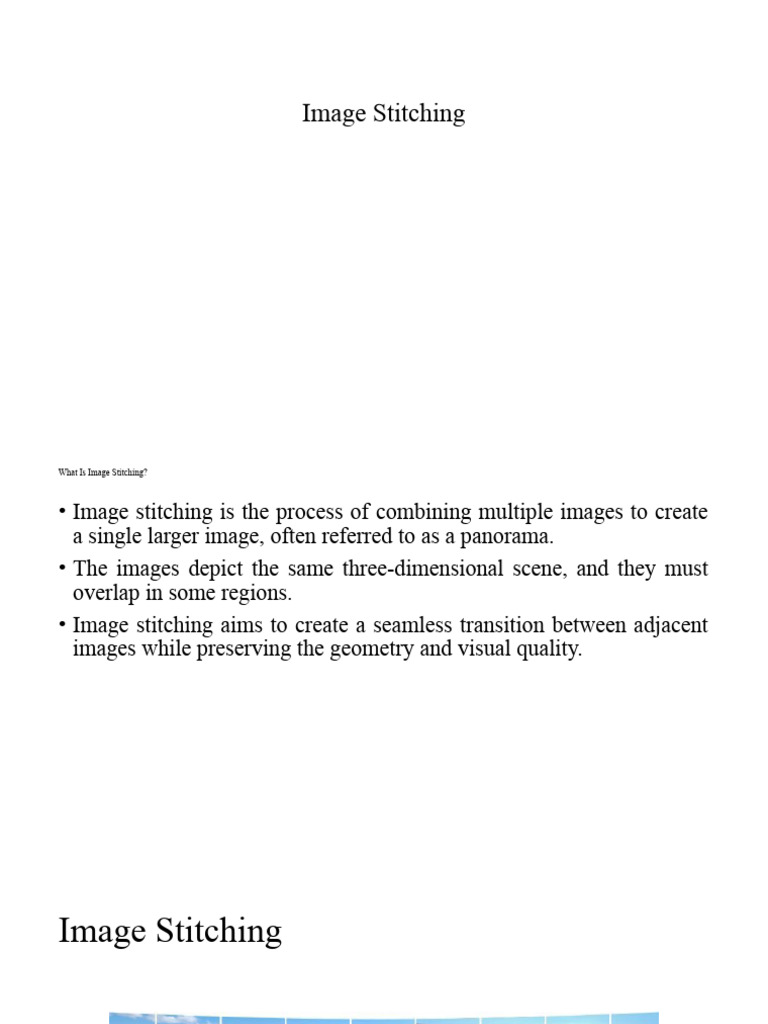 1 Image Stitching | PDF | Imaging | Applied Mathematics