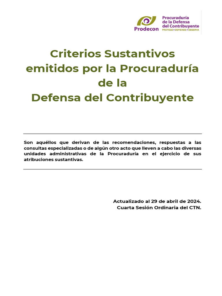 Compilacion Criterios Sustantivos Sasen Actualizada | PDF | Impuesto ...