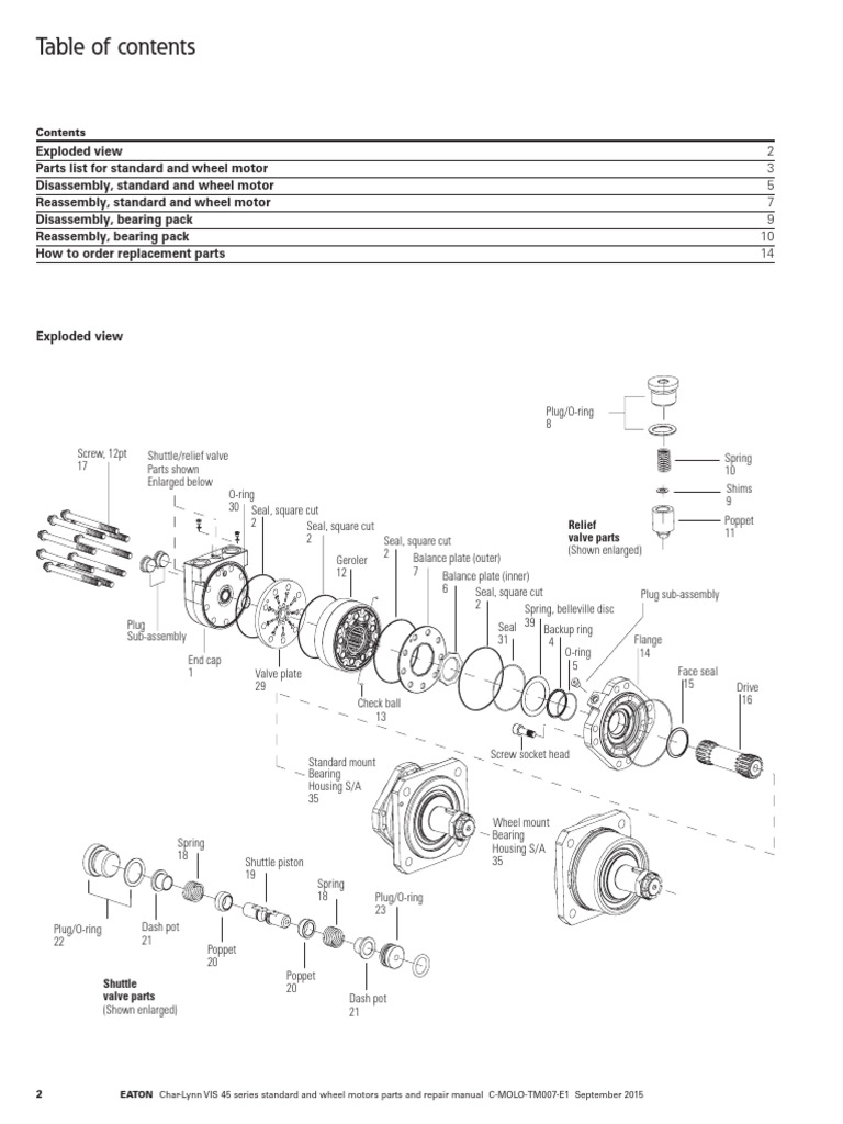 Eaton Char Lynn Vis Geroler Motor 45 Seal Kit | PDF | Axle | Valve