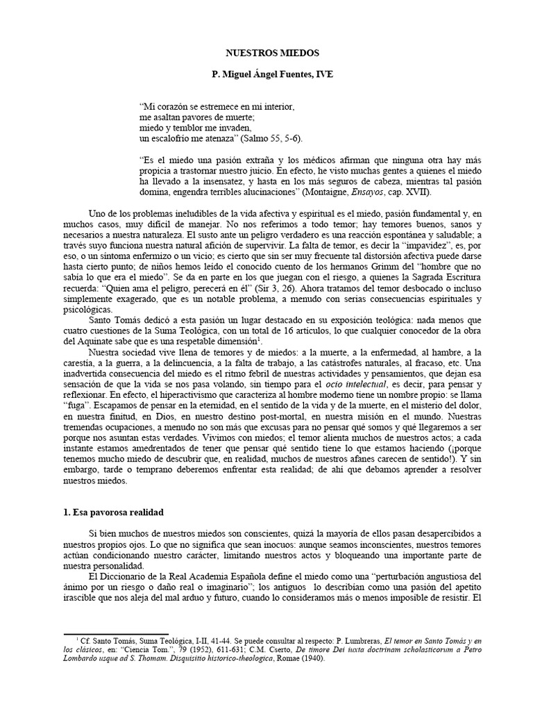 Comprendiendo Nuestros Miedos | PDF | Temor | Amor