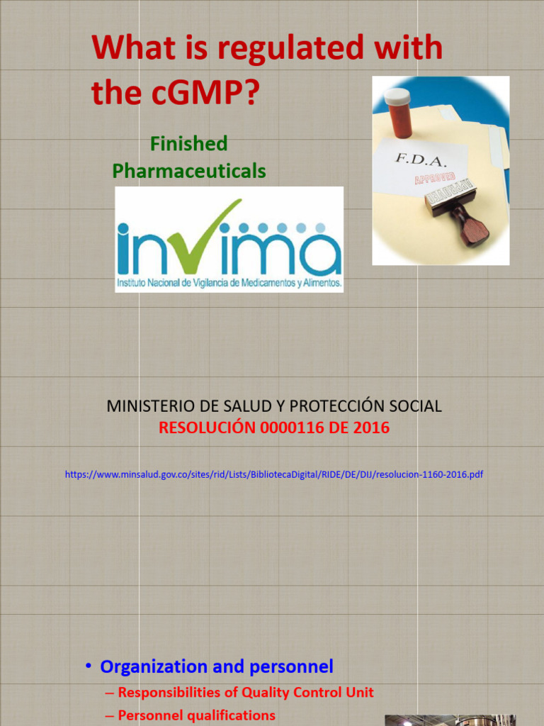 What Is Regulated With The CGMP?: Finished Pharmaceuticals | PDF ...