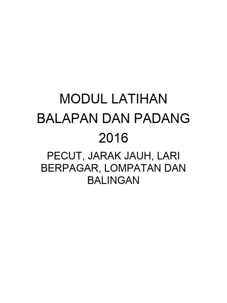 Modul Balapan Dan Padang | PDF