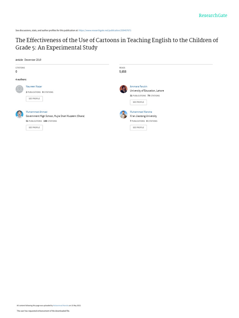 Article_Cartoons | PDF | Learning | Teachers