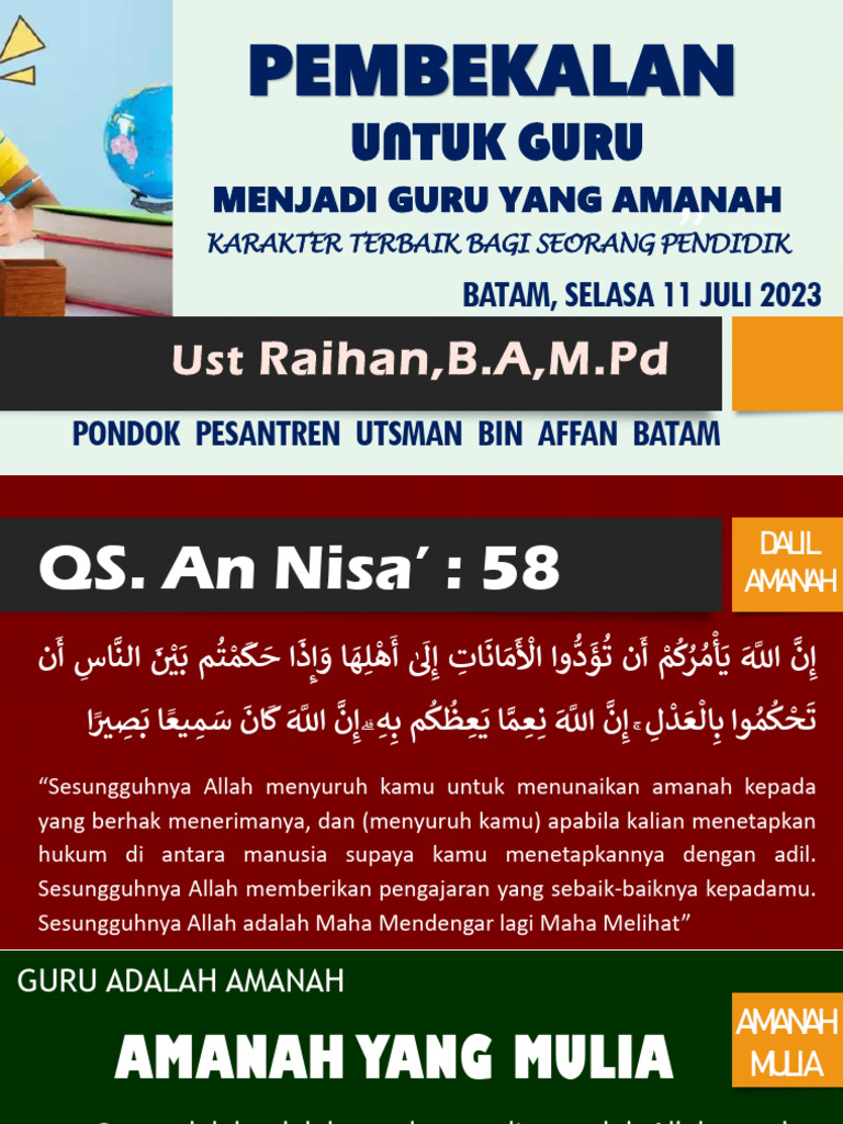 7 Guru Amanah 2023 Uba | PDF