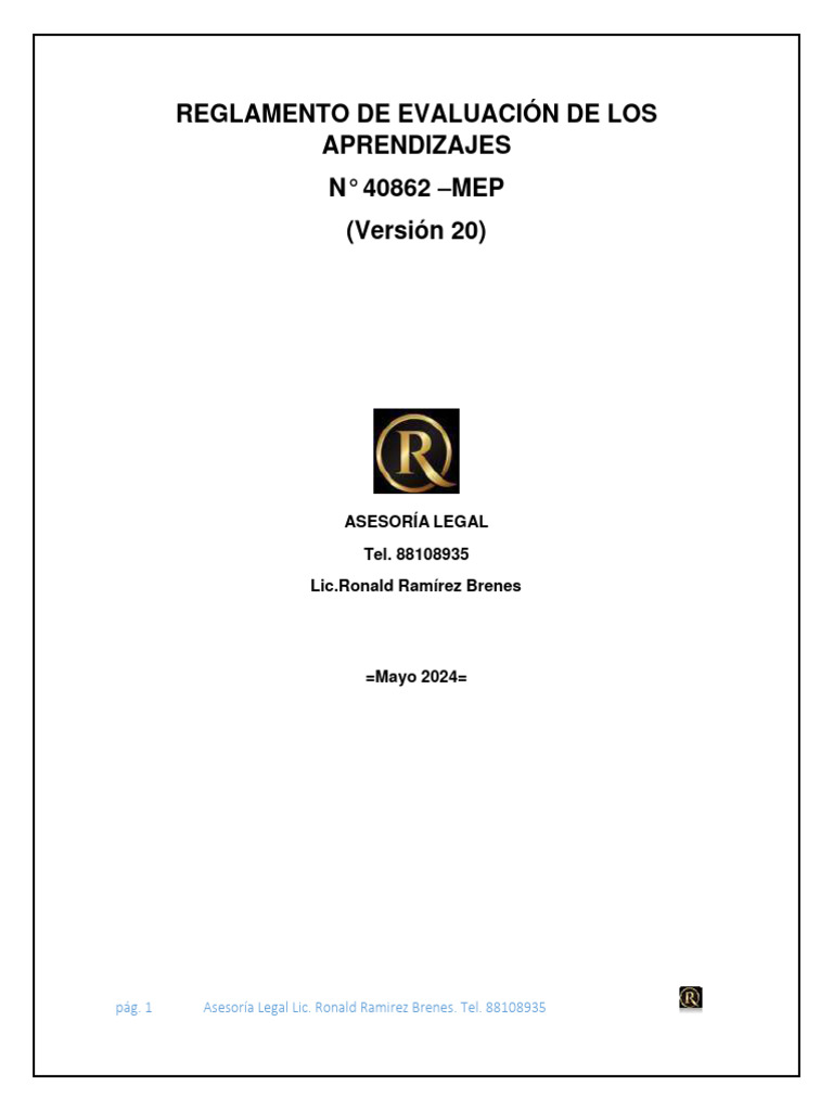 Reglamento de Evaluación de Los Aprendizajes V20 | PDF | Evaluación | Escuelas