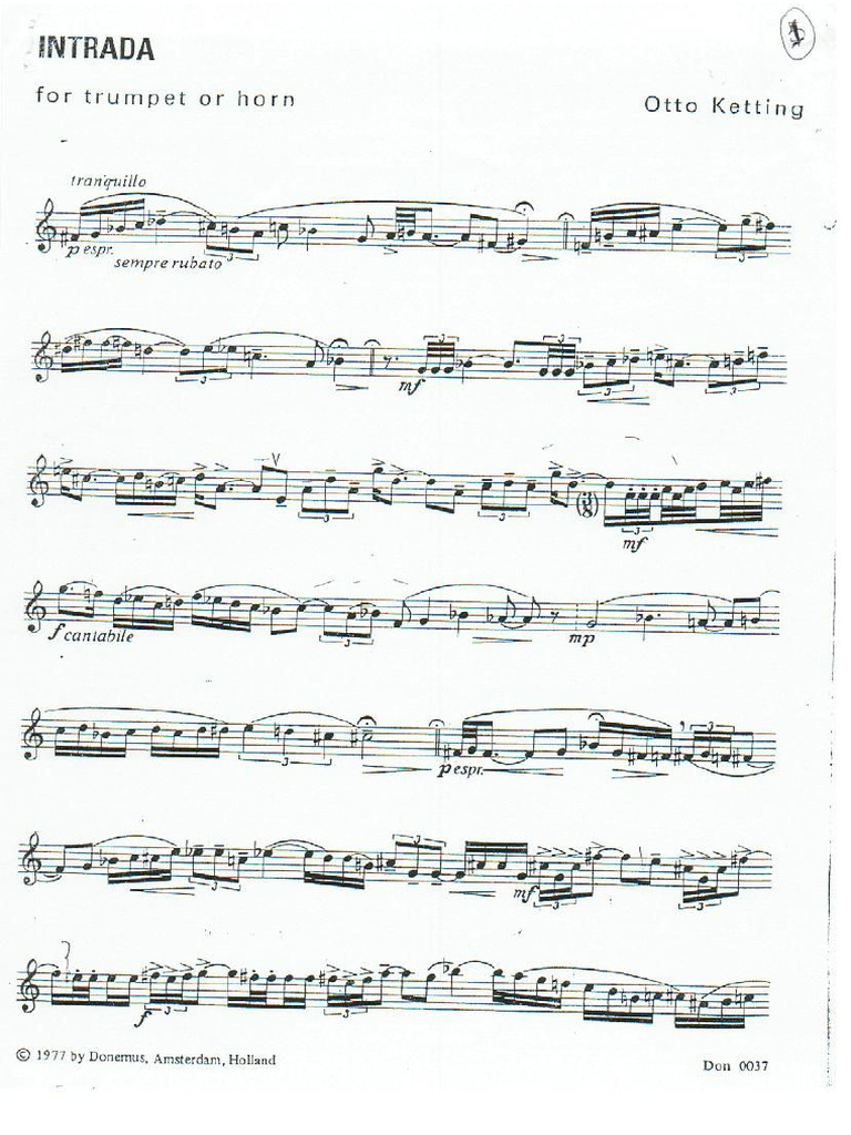 Trumpet or Horn - Intrada B | PDF
