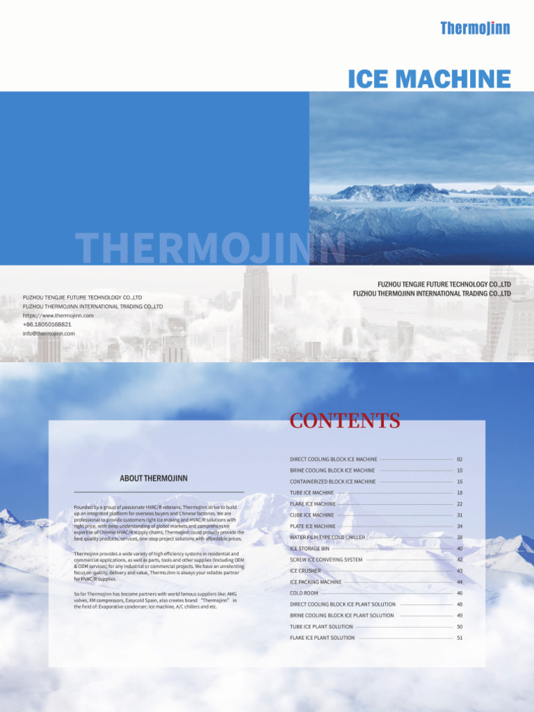 Thermojinn Ice Machine Brochures | PDF