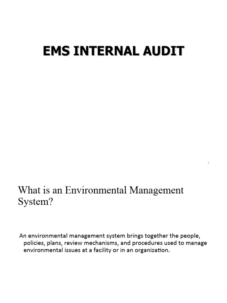 Environmental Management System Audit Guide | PDF | Audit | Internal Audit