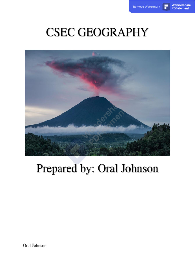 CXC Geography CSEC Notes | PDF | Volcano | Lava