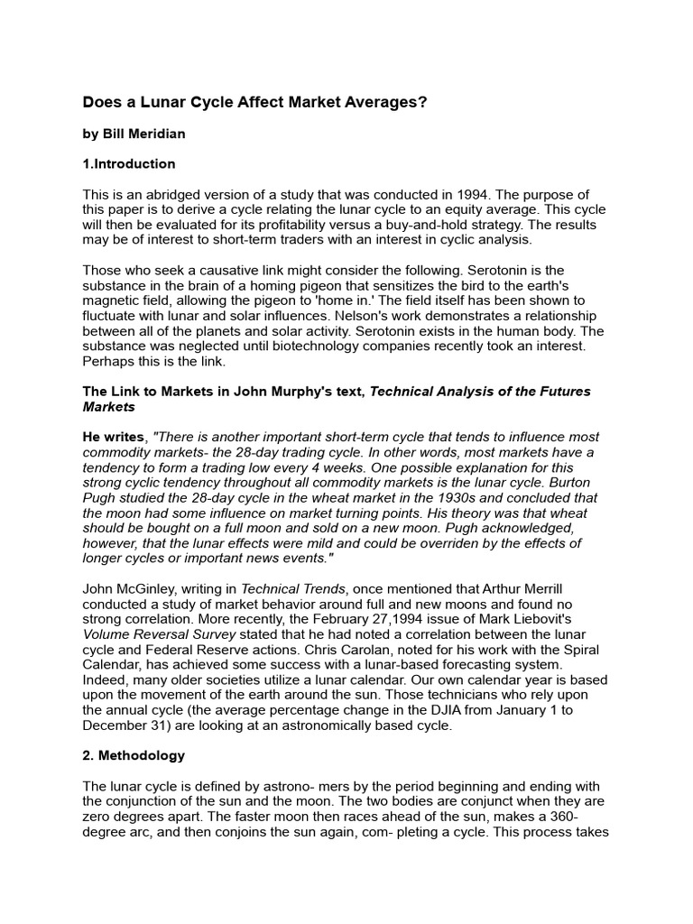 Bill Meridian - Lunar Cycle | PDF | Moon | Calendar