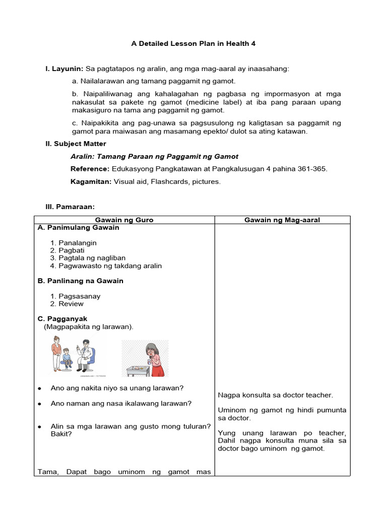 Detailed LP in Health Final Demo | PDF