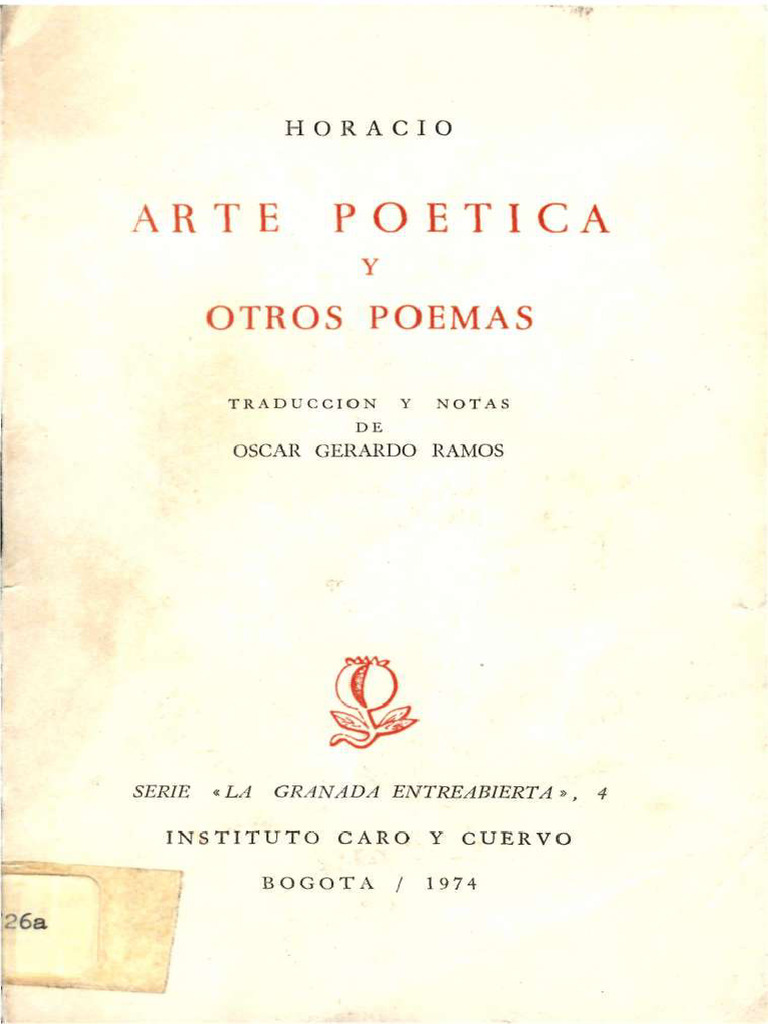 Horacio. Arte Poética y Otros Poemas | PDF | Horacio | Poesía