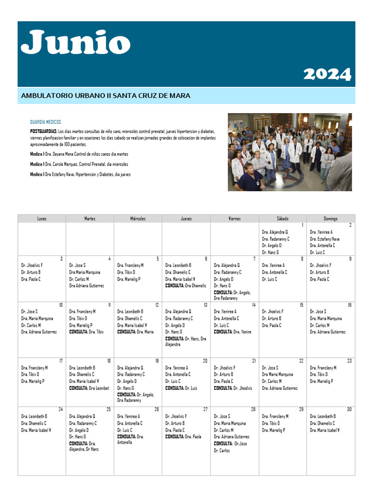 nuevo horario junio medicos | PDF