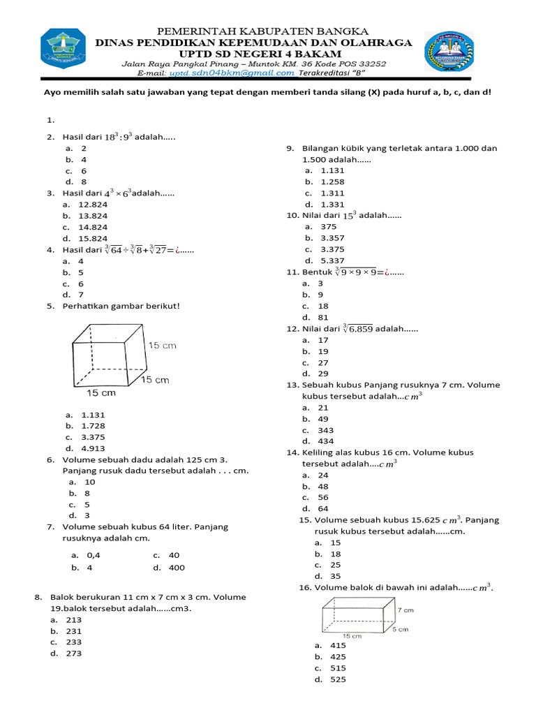 Soal PAS Matematika Kelas Va | PDF