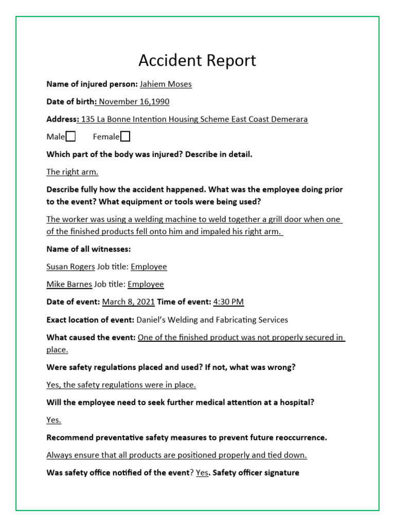 Accident Report Elec & BT | PDF