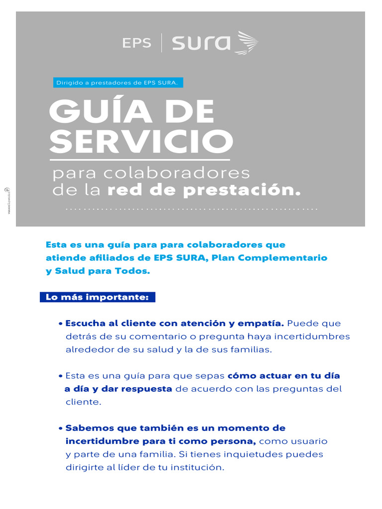 Guía de Atención para Colaboradores SURA | PDF