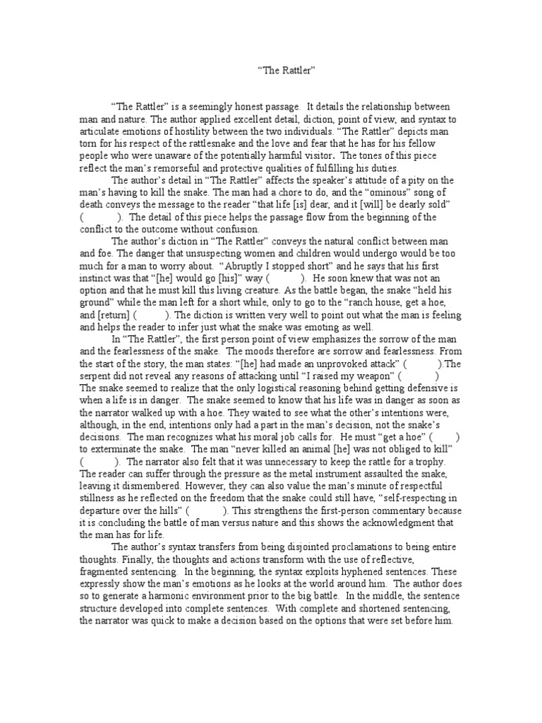 The Rattler | PDF | Rattlesnake | Narration