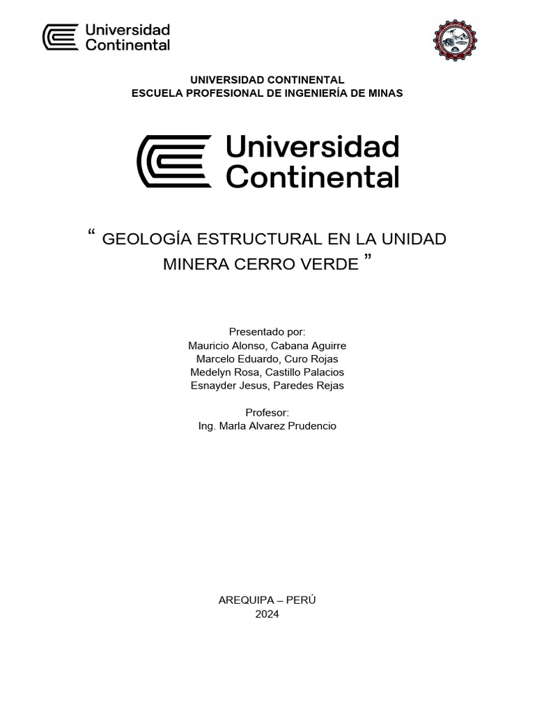 Geología Estructural en Cerro Verde | PDF | Volcán | Roca (geología)
