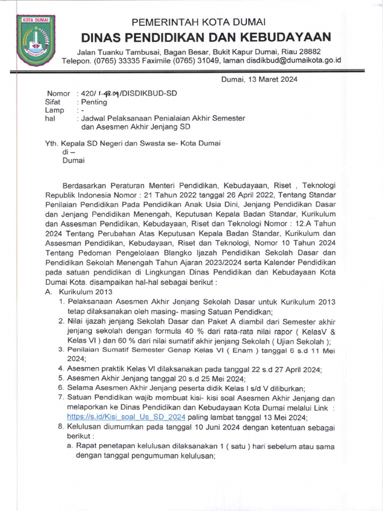 Jadwal Pelaksanaan Penilaian Akhir Semester Dan Asesmen Akhir Jenjang ... Jadwal Pelaksanaan Penilaian Akhir Semester Dan Asesmen Akhir Jenjang ...