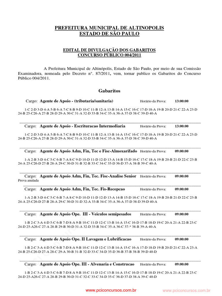 Gabaritos | PDF | Tecnologia e Engenharia