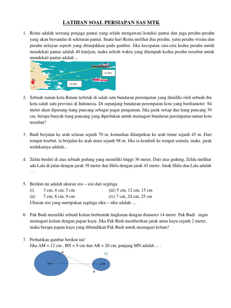 Latihan Soal Persiapan Sas MTK 8 | PDF