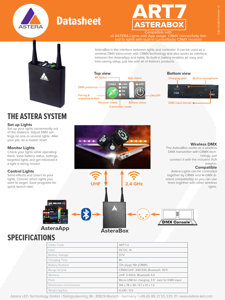 AsteraBox ART7-U User Guide | PDF | Wireless | Ultra High Frequency