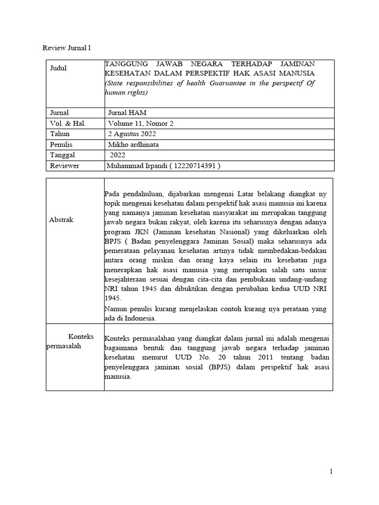 Review Jurnal L. Irvan | PDF | Politik | Ilmu Sosial