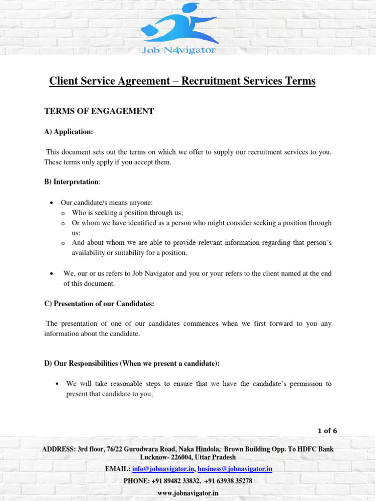 Client Recruitment Services Agreement Template | PDF | Legal Liability ...