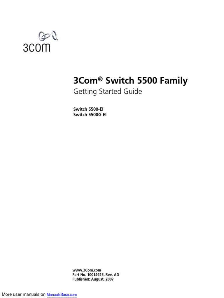 3com Switch 5500 Family: Getting Started Guide | PDF | Network Switch ...