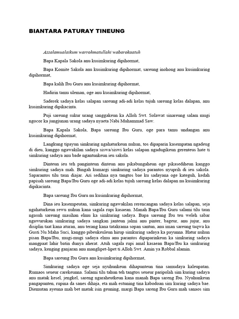 Biantara Adik Kelas Paturay | PDF