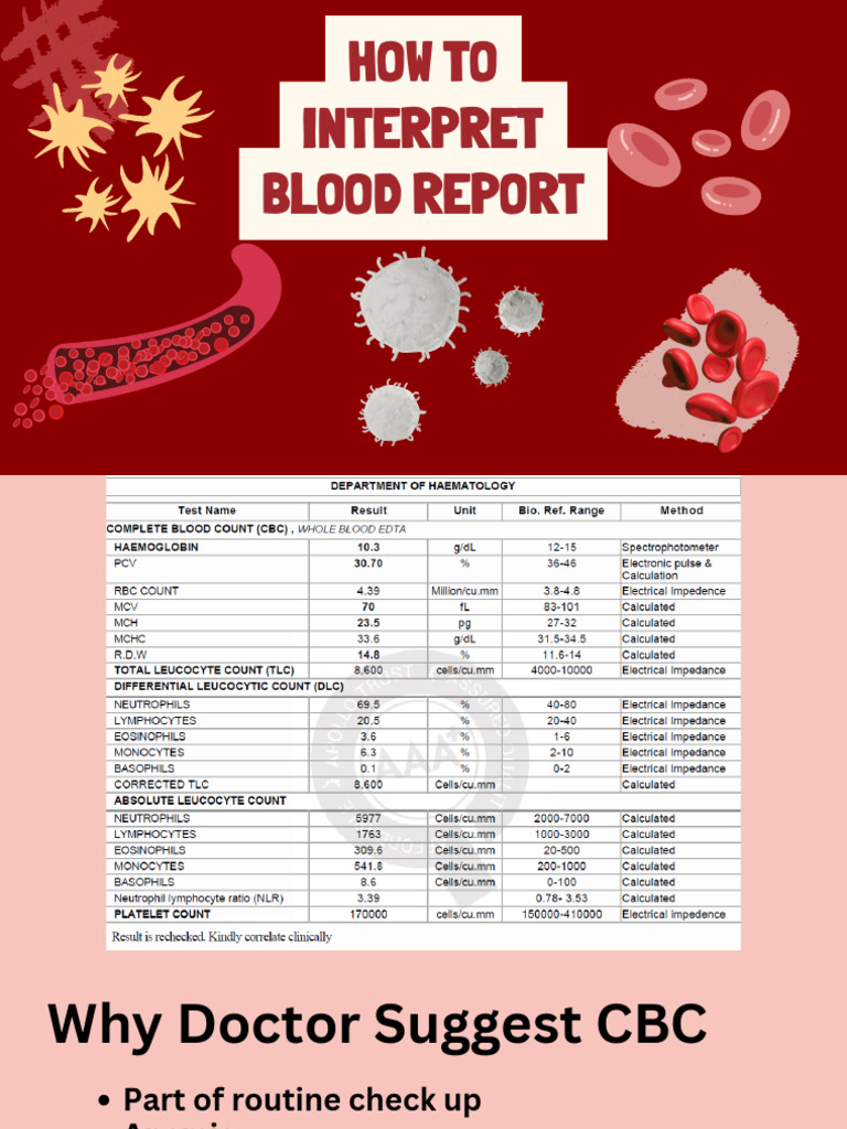 How To Interpret Blood report | Download Free PDF | Anemia | Body Fluids
