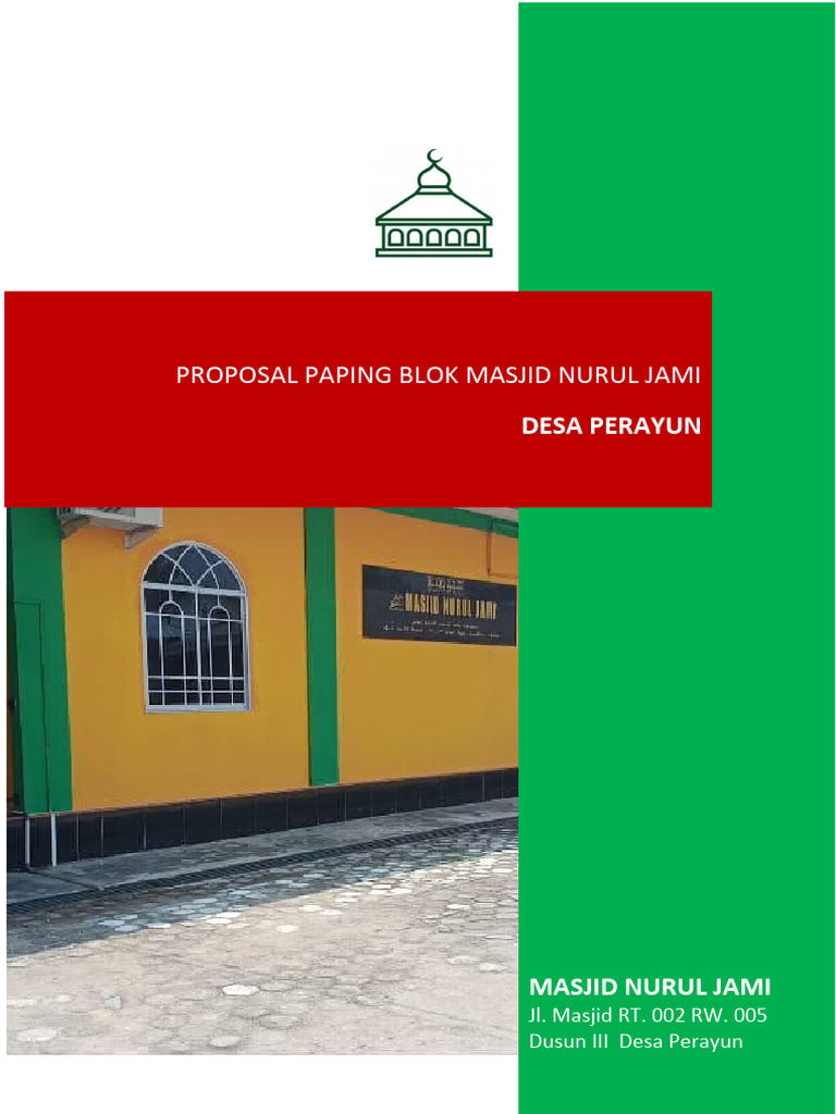 Proposal Paving Blok Masjid Nurul Jami | PDF