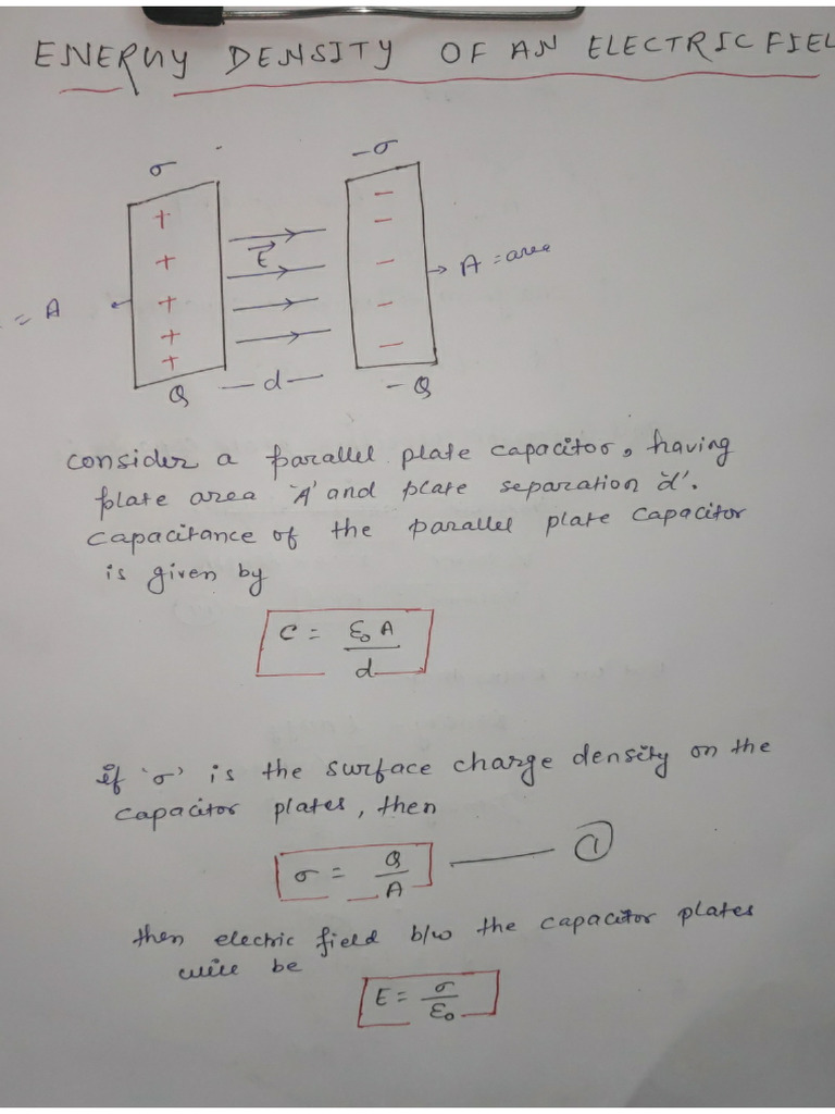 Energy Density in An Electric Field | PDF