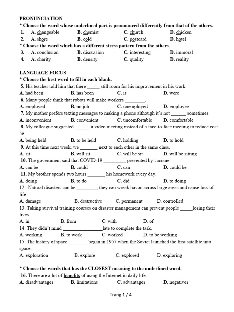 Pronunciation and Language Exercises | PDF | Volcano | Types Of ...
