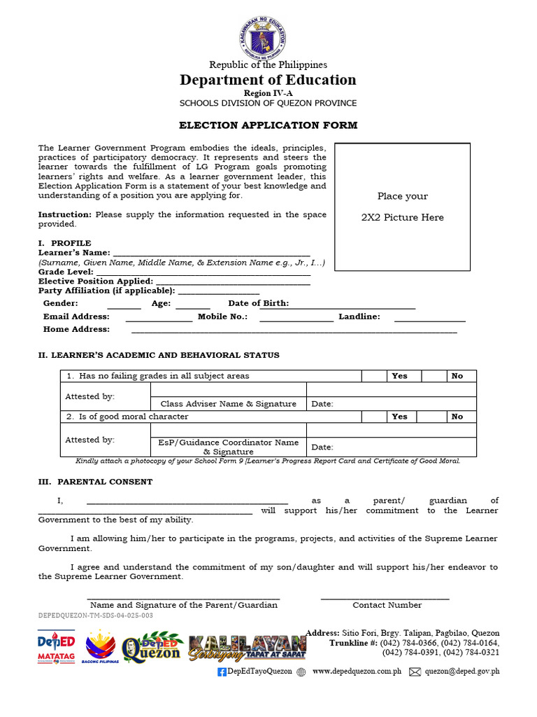 Election Application Form | PDF | Learning