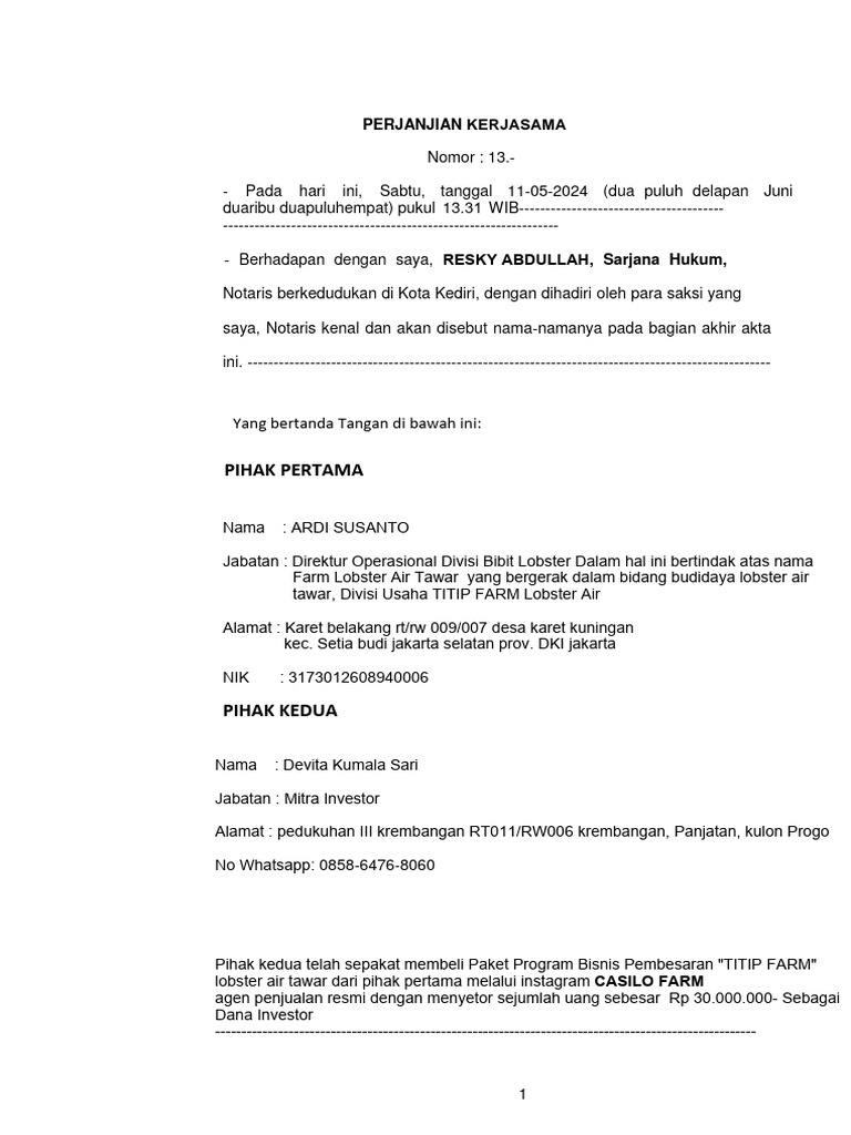 Akte Notaris Devita | PDF