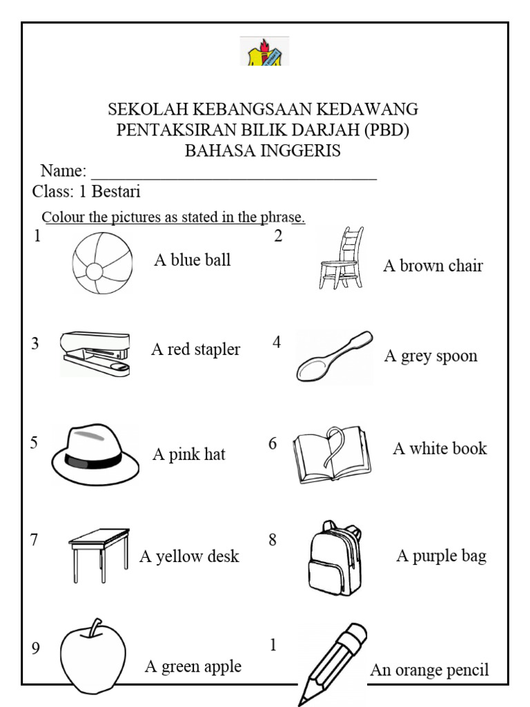 English Activities for Grade 1 | PDF
