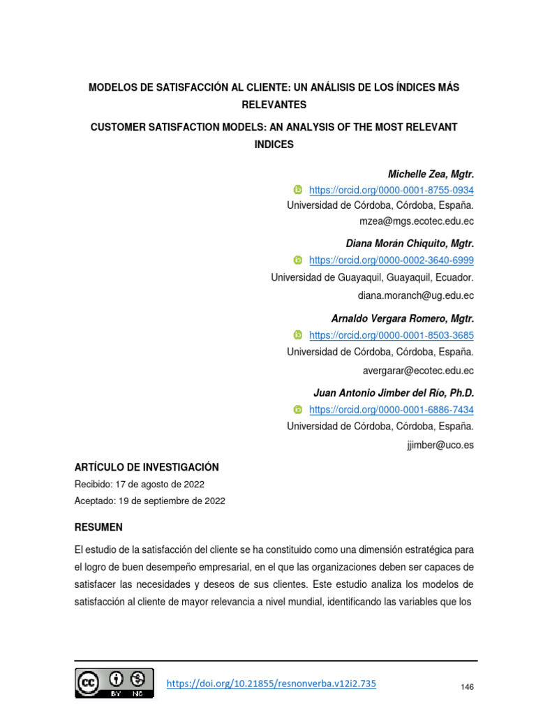 Modelos de Satisfacción al Cliente | PDF | Business | Cliente