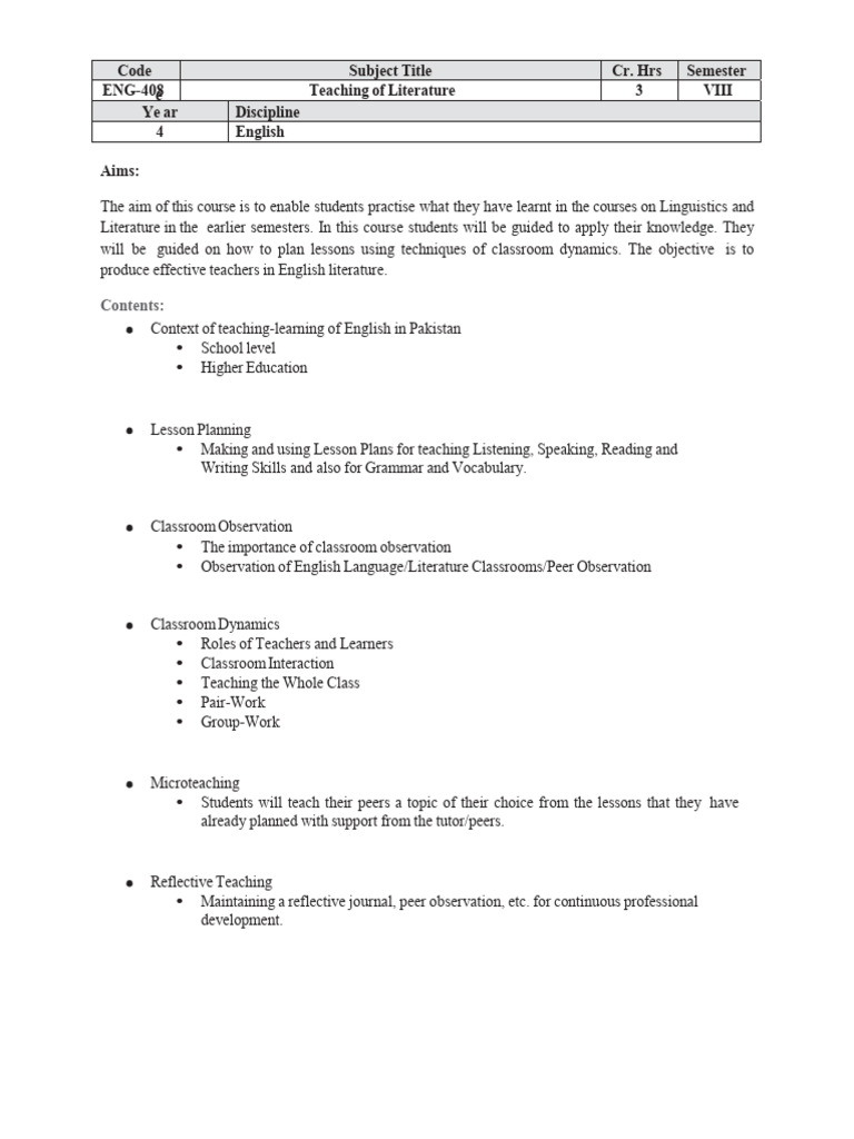Teaching English Literature Methods | PDF | Learning | English As A ...