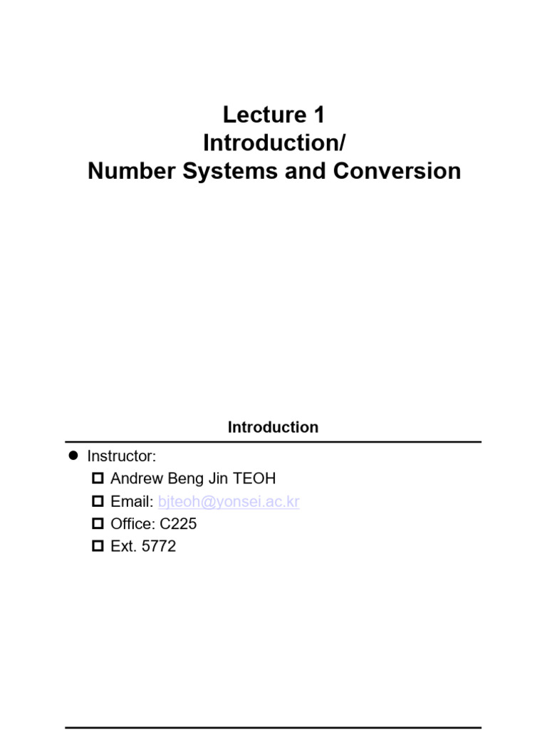 Lecture1_DLC | Download Free PDF | Binary Coded Decimal | Digital Electronics