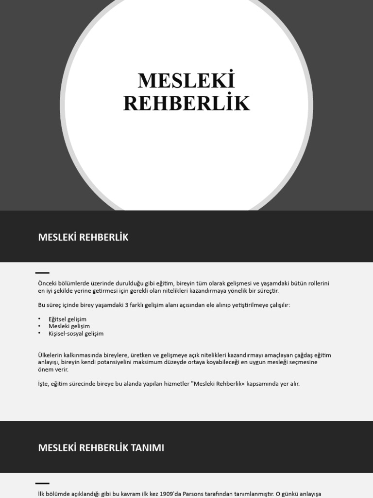 Mesleki Rehberlik | PDF