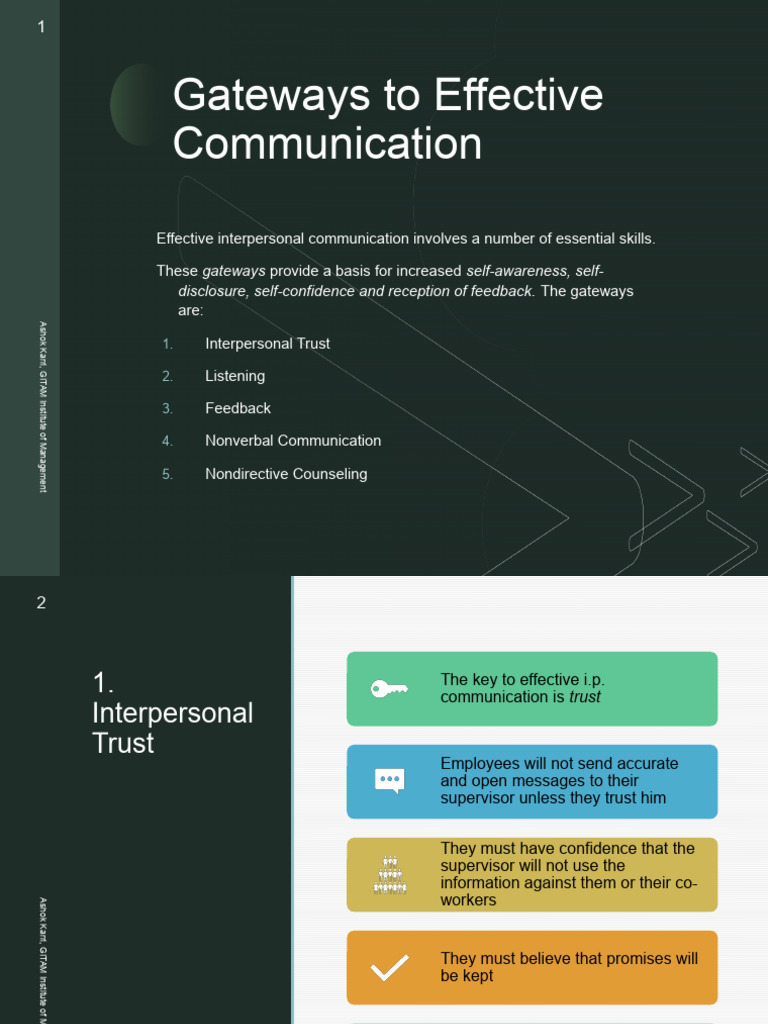 06 Gateways To Effective Communication | PDF | Interpersonal Communication | Communication