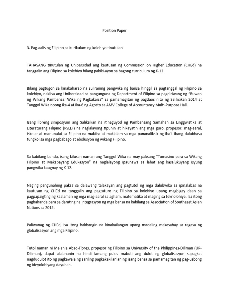 Position Paper | PDF