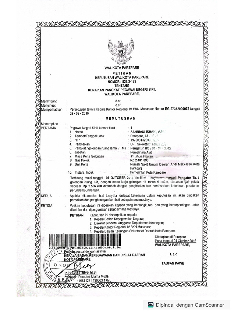 SK 2d Pangkat Aji Ani | PDF