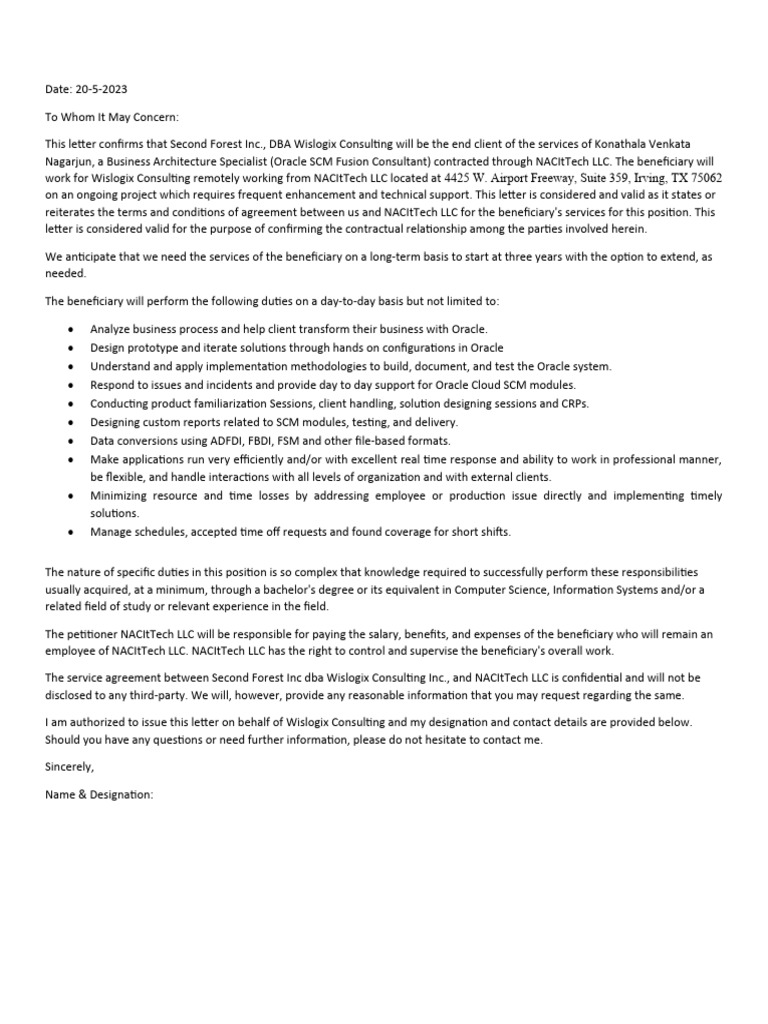 Client Letter Template | PDF | Oracle Corporation | Information ...