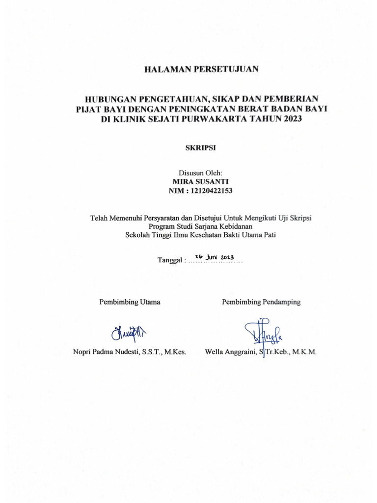 Mira Susanti - Skripsi - Hal Persetujuan & Pengesahan | PDF